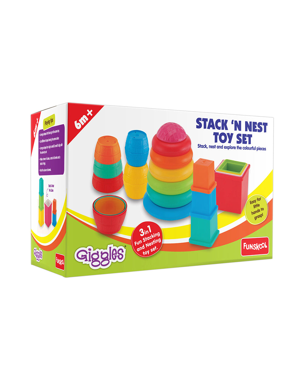 Funskool Giggles Stack N Nest-Shape Sorter & Stacker-Learning ...