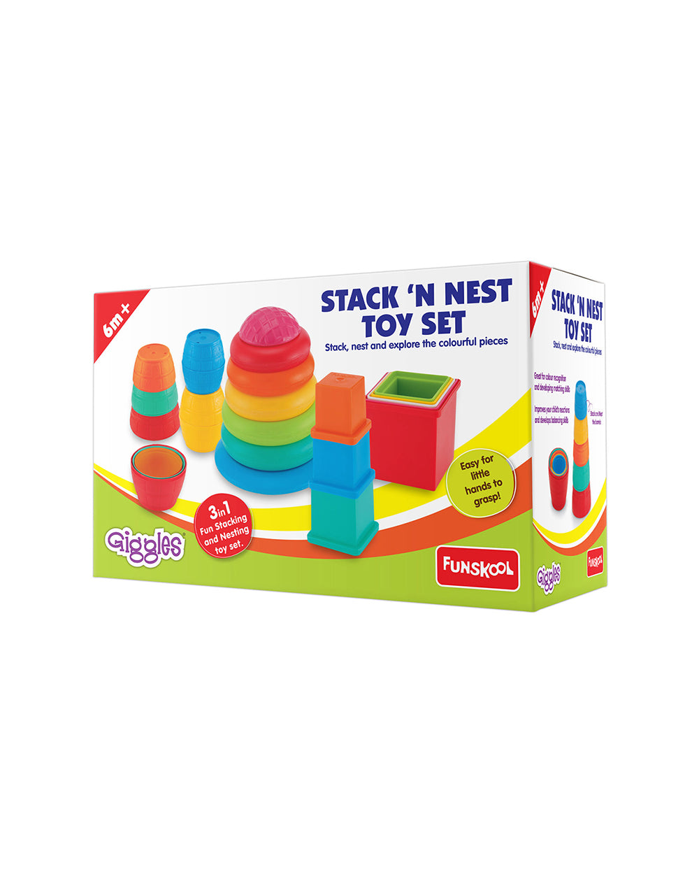 Funskool Giggles Stack N Nest-Shape Sorter & Stacker-Learning & Educational Toys-12M+-Extra 10% ...