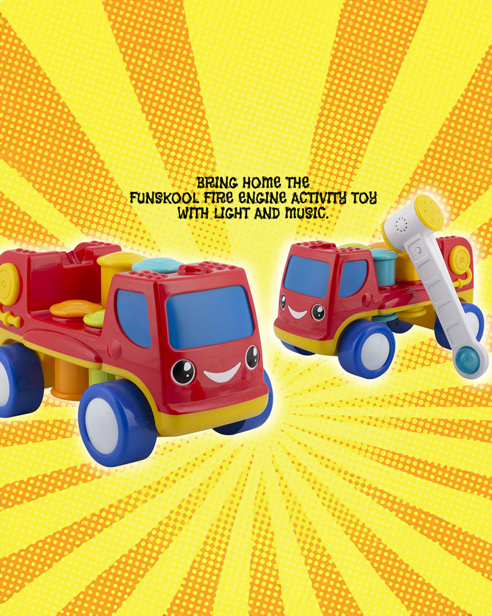 Funskool Giggles Peg Basher Fire Engine Musical Toy-12M+-Extra 10% Off – duckduckbaby