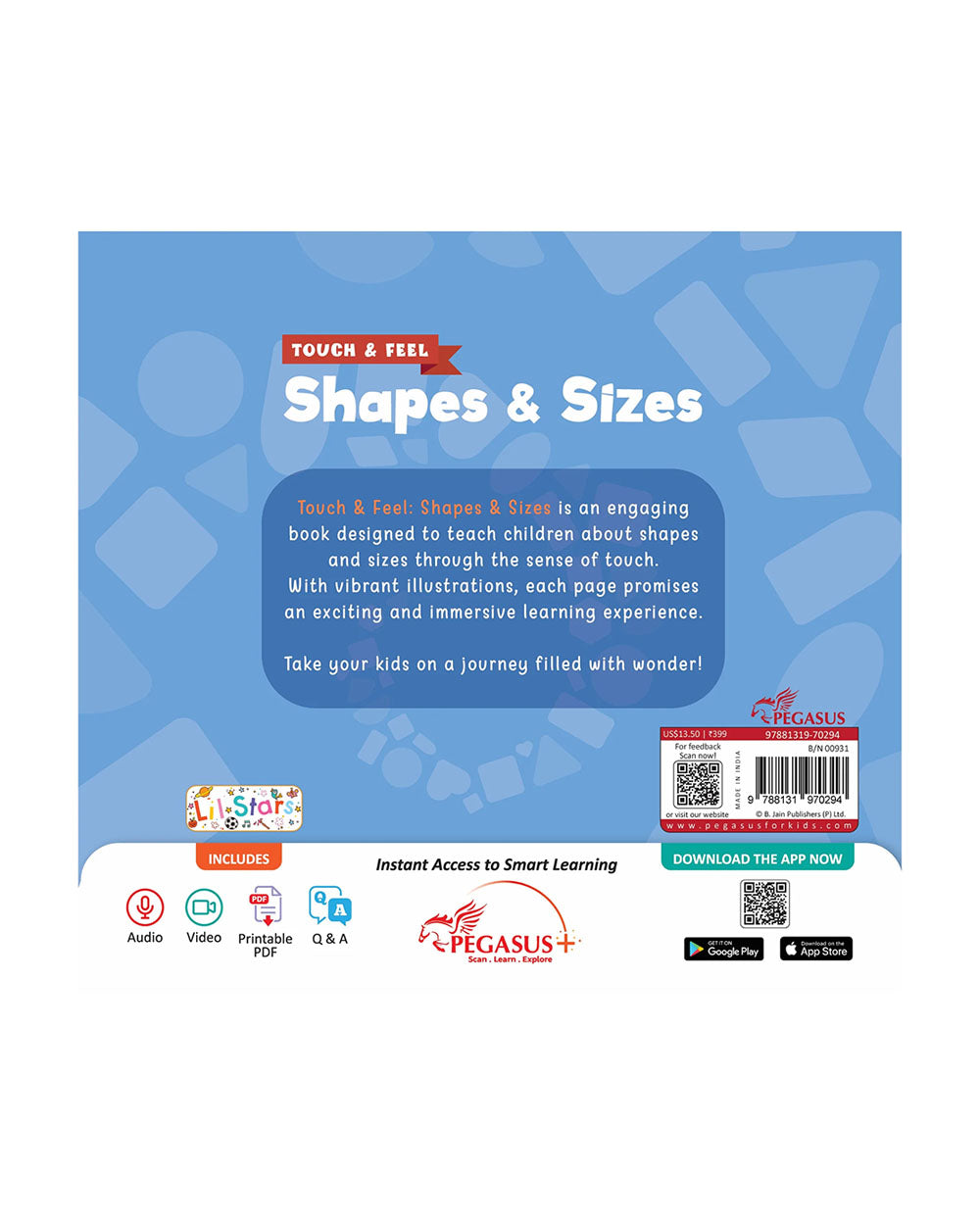 Pegasus Touch & Tickle Book-Shapes & Sizes-10 Textured Pages For ...