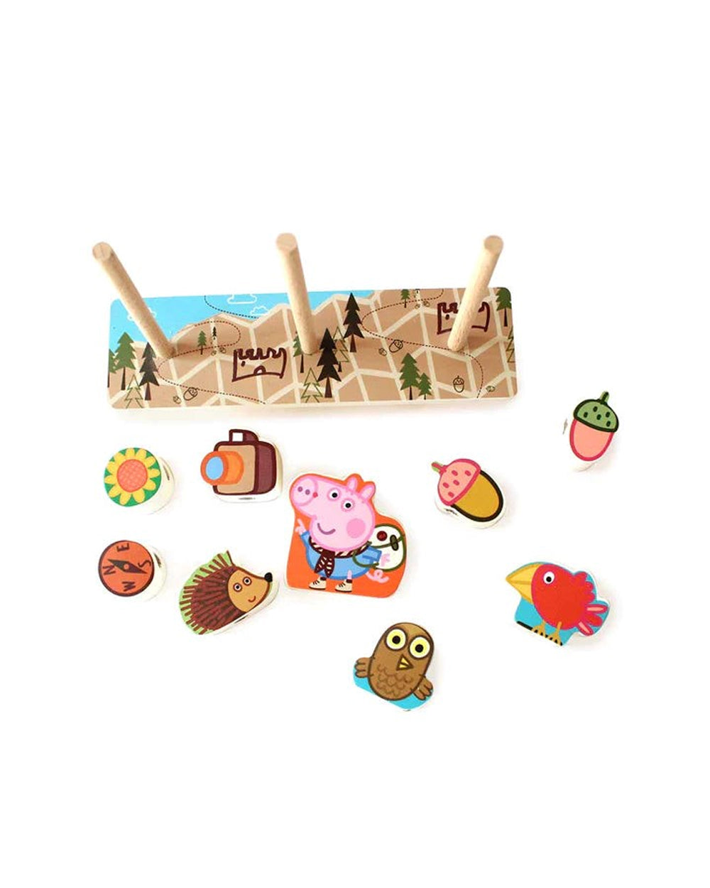 Shumee Peppa Pig Wooden Blocks Balancing Game-Shape Sorter & Stacker ...