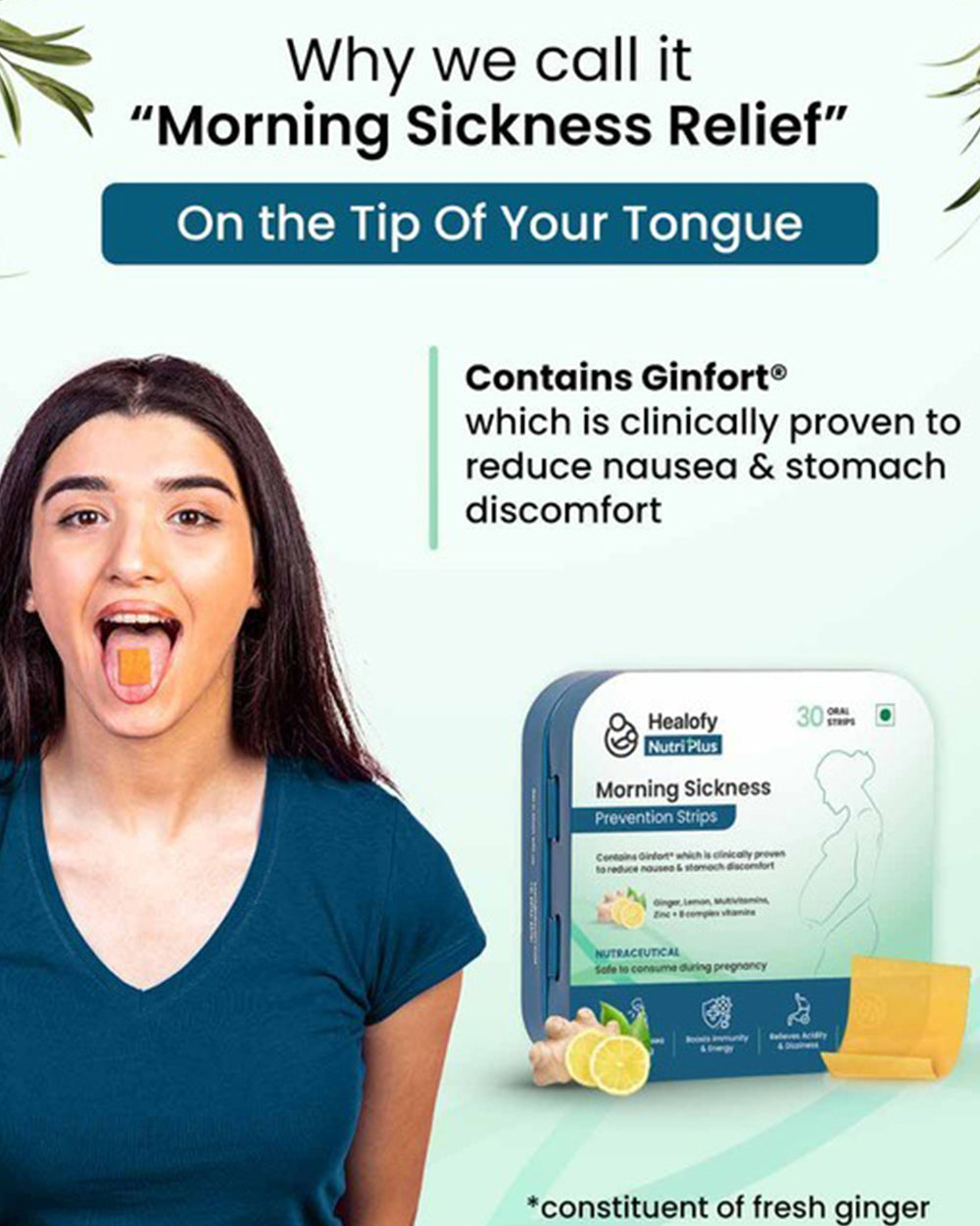 Healofy Nutriplus Morning Sickness Oral Strips-Nausea Prevention ...