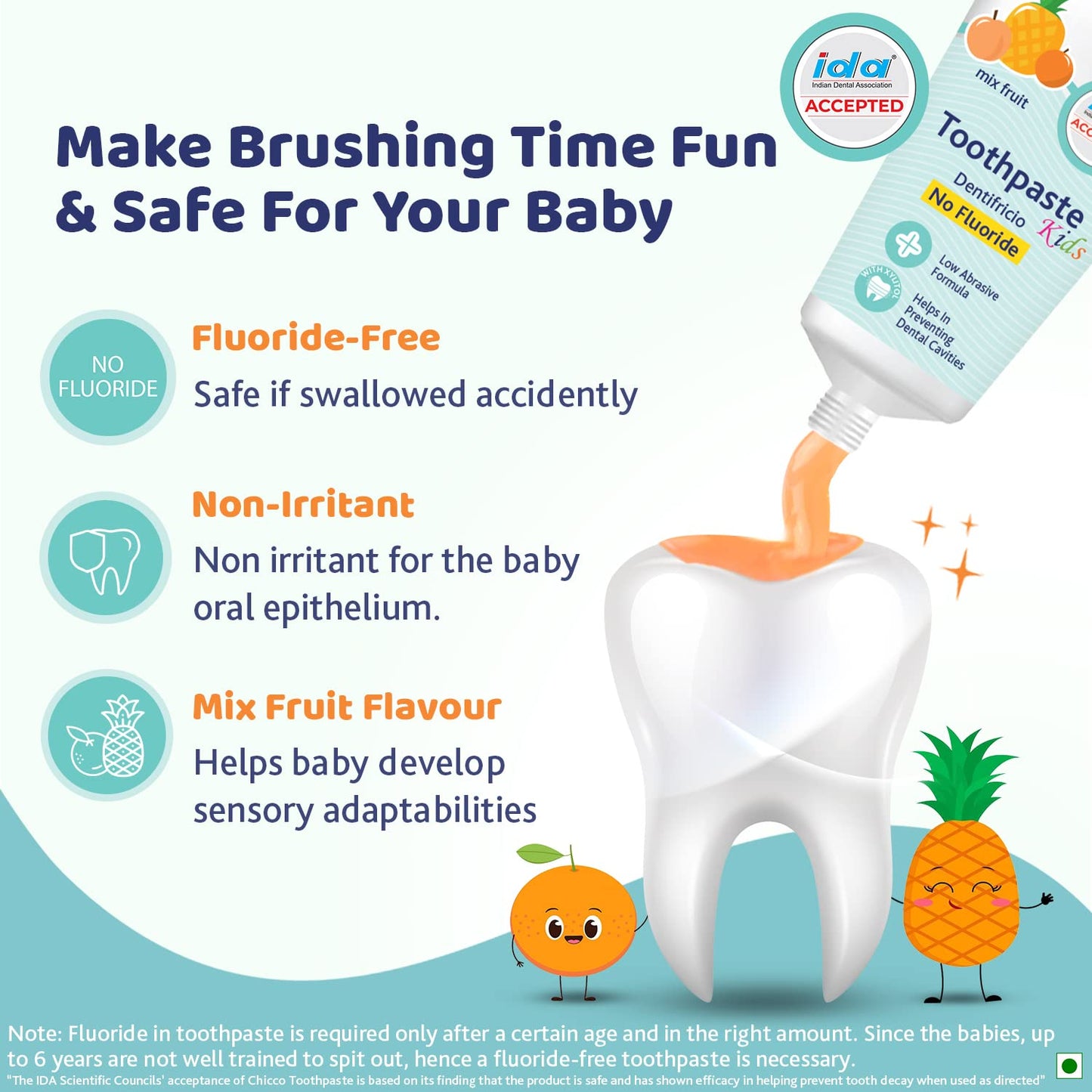 Chicco Baby Toothpaste Mix Fruit Flavour-Extra 10% Off – duckduckbaby